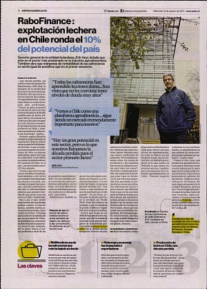 RaboFinance: explotación lechera en Chile ronda el 10% del potencial ...